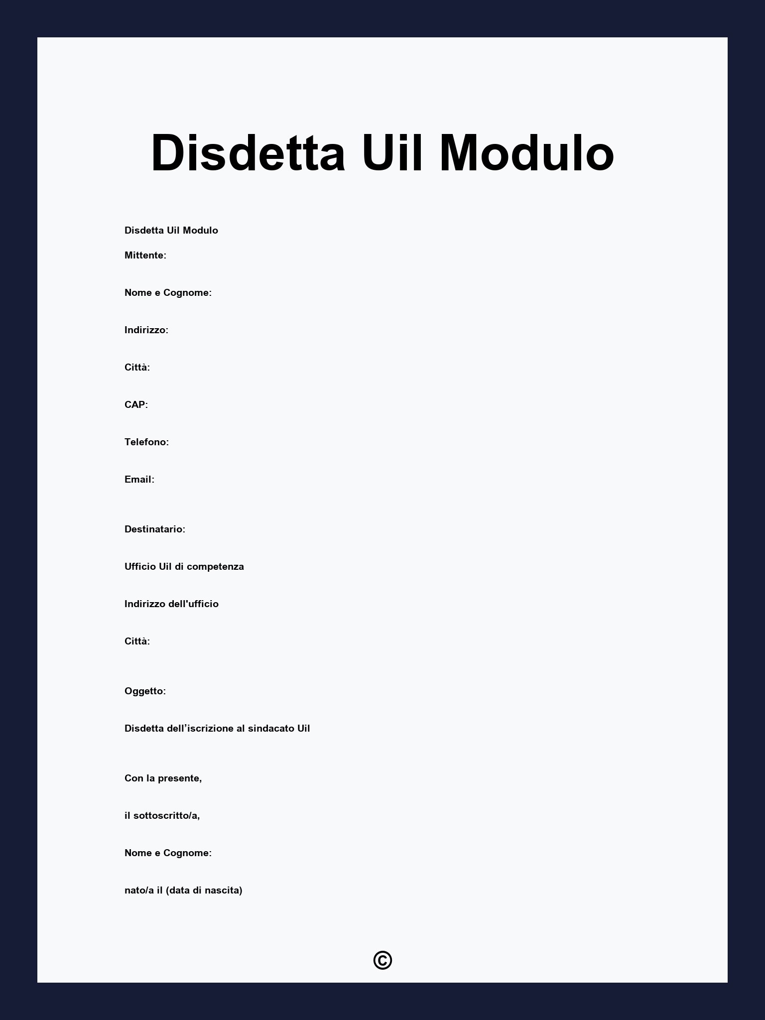 Disdetta Uil Modulo